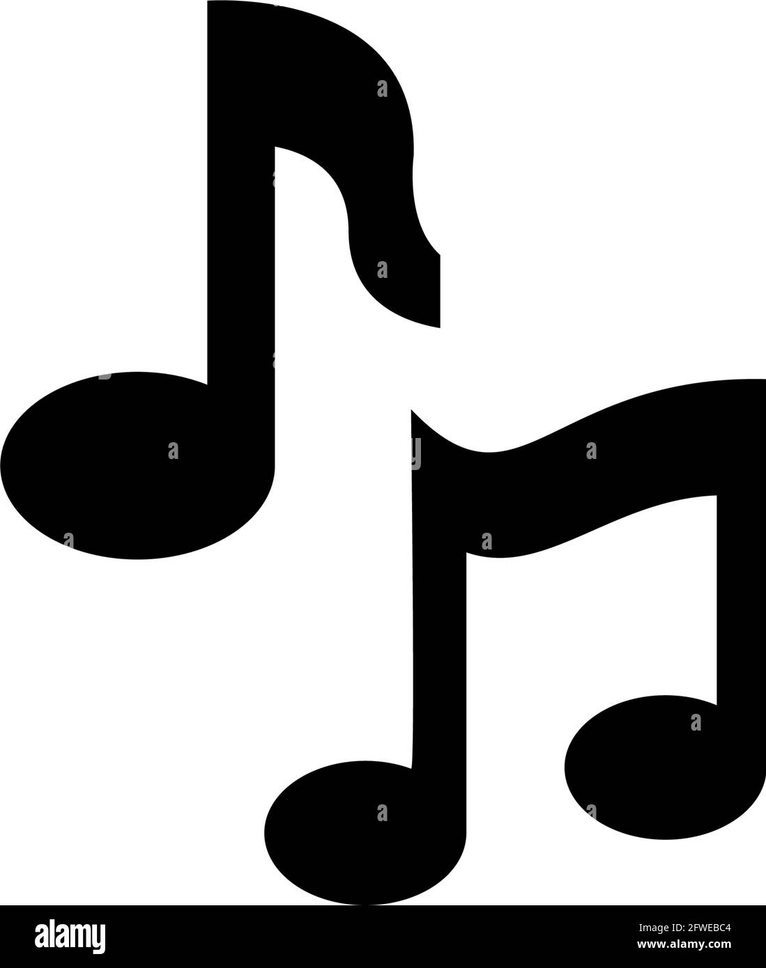 Notes musicales, mélodie, touche Note. Illustration de l'icône vecteur ...