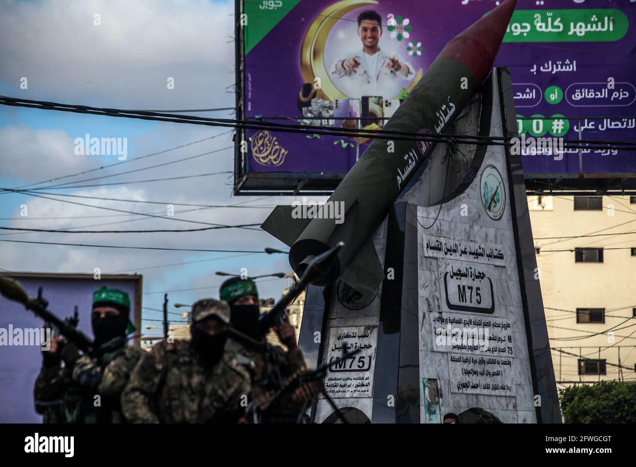 Gaza, Palestine. 22 mai 2021. Des membres des brigades Al-Qassam, l ...