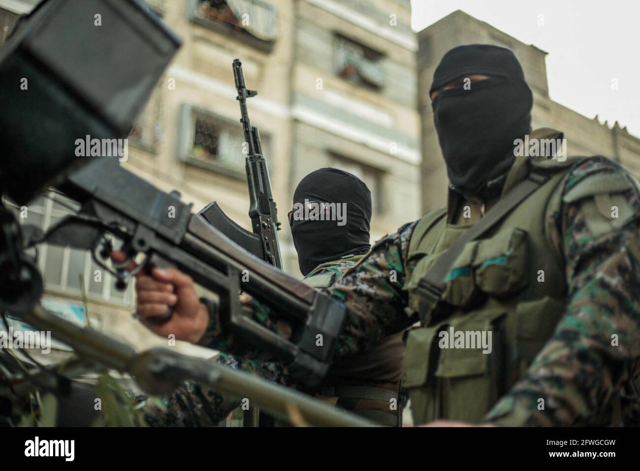 Gaza, Palestine. 22 mai 2021. Des membres des brigades Al-Qassam, l ...