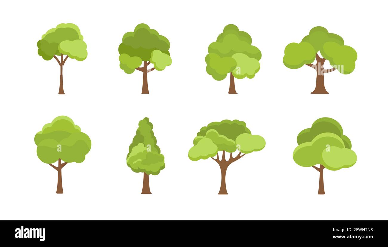 Illustration de l'icône de l'arbre plat. Icône représentant une ...