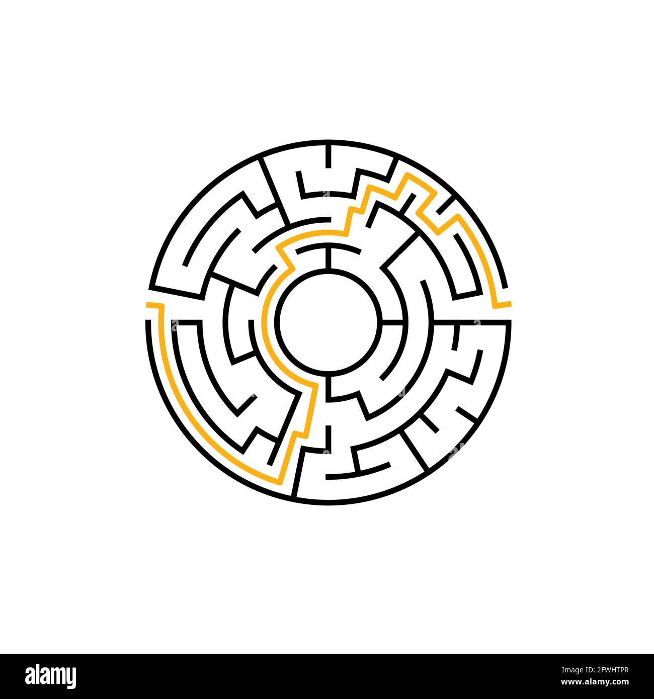 Cercle labyrinthe vecteur labyrinthe jeu de labyrinthe. Puzzle rond ...