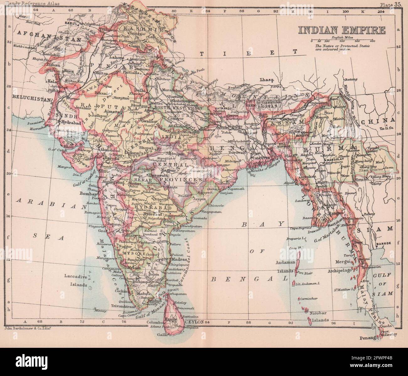 Old map of india Banque de photographies et d’images à haute résolution ...