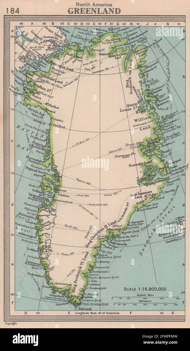 Vintage map of greenland Banque de photographies et d’images à haute résolution - Alamy