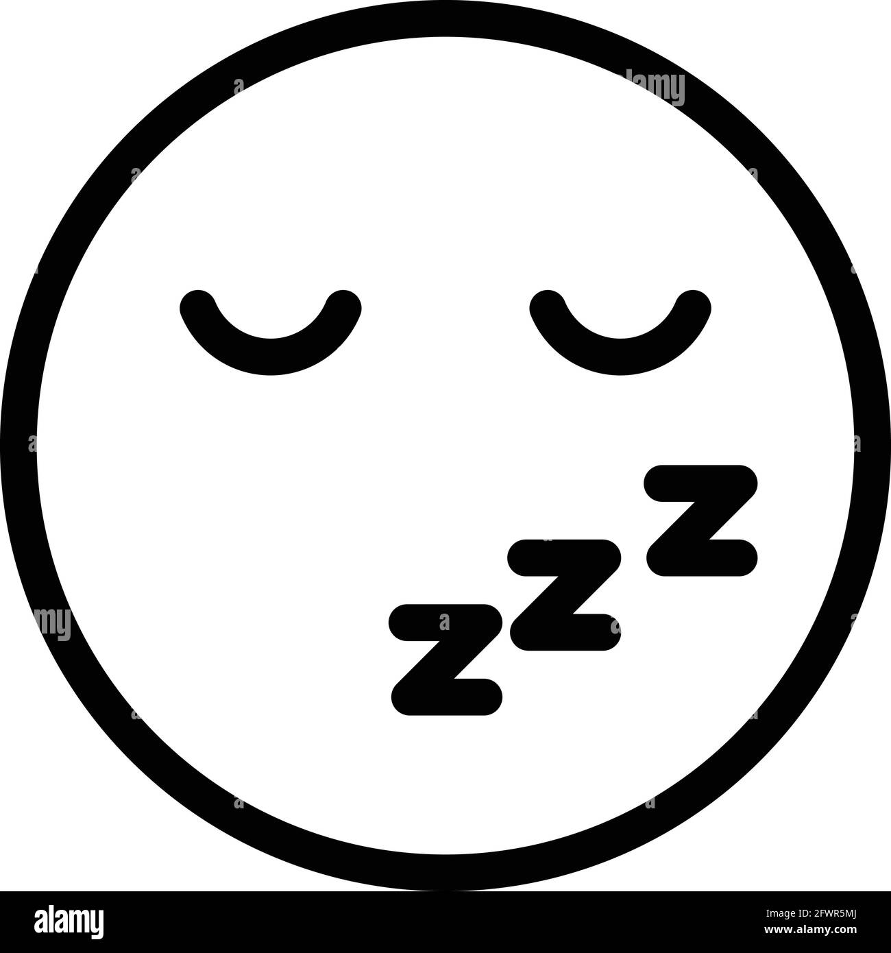 Smiley Endormi Noir Et Blanc