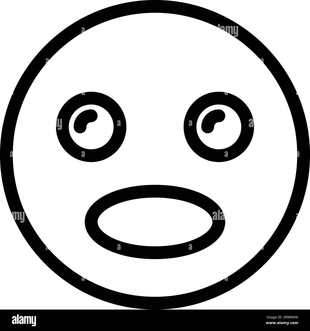 émoticone peur Banque d'images noir et blanc - Alamy