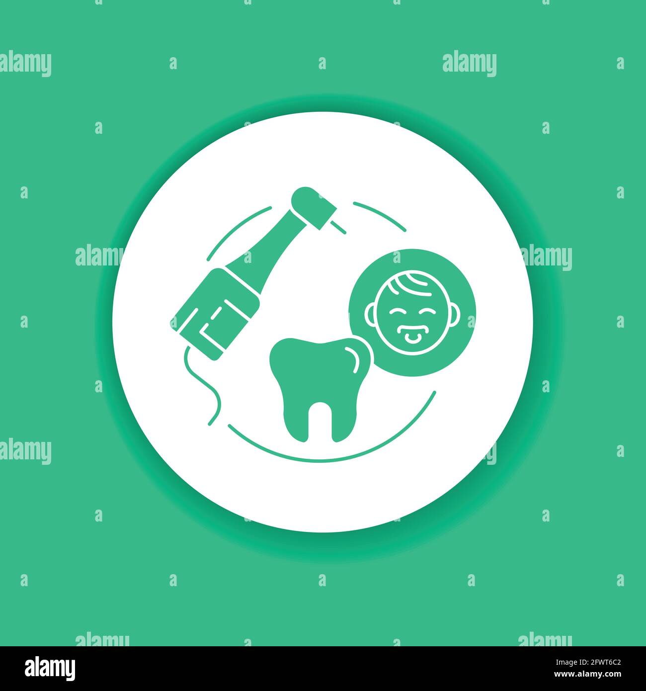 Icône de glyphe de couleur pour la dentisterie pédiatrique. Vérifier et ...