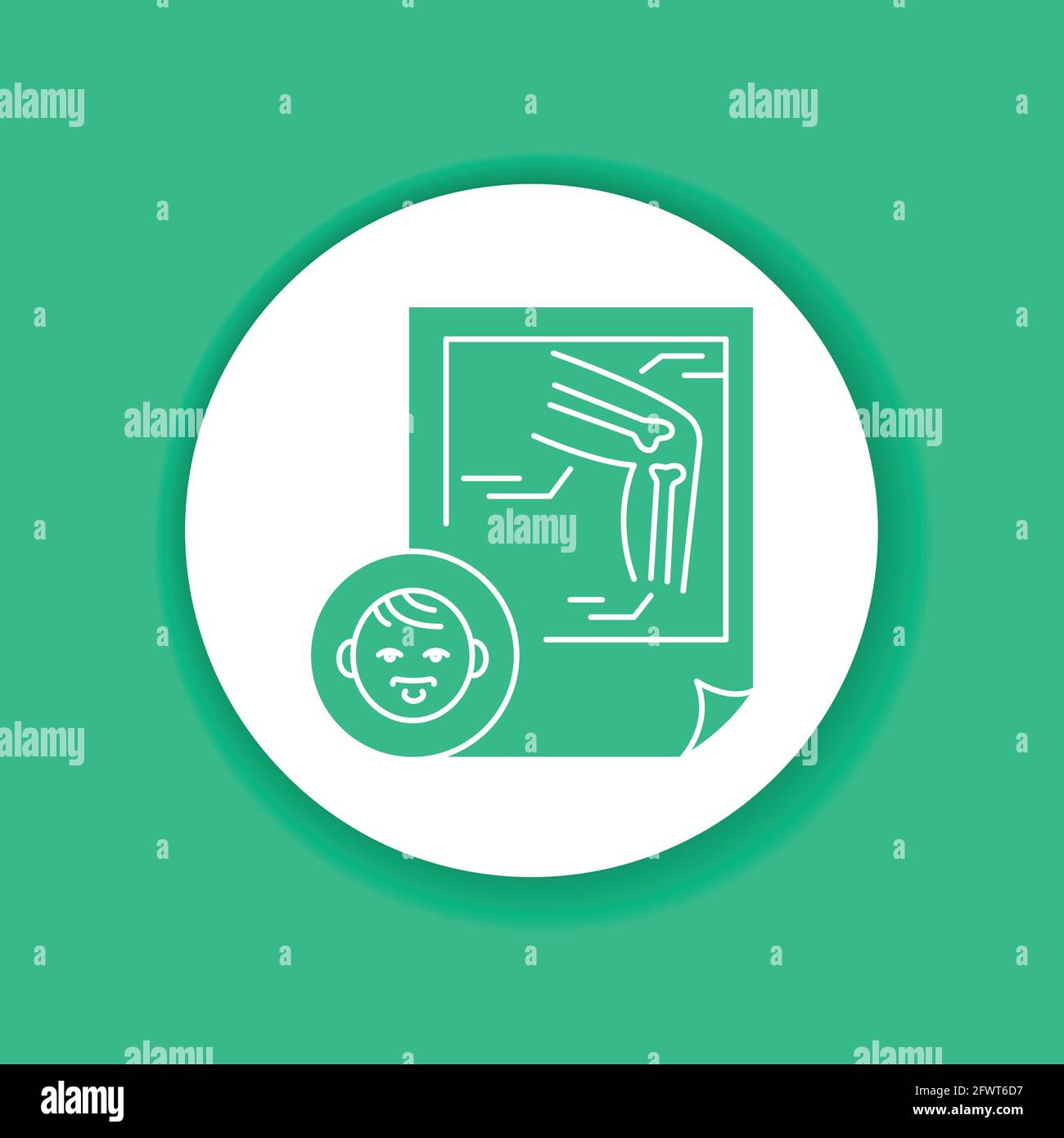 Icône de glyphe de couleur pour orthopédie pédiatrique. Contrôle et ...