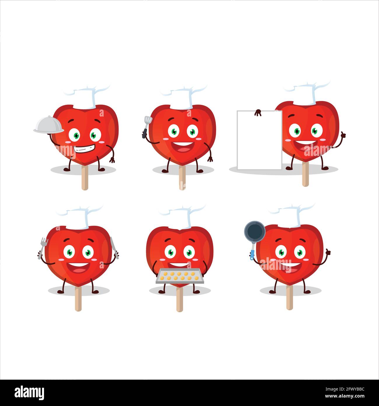 Personnage de dessin animé de l'amour de lipop avec diverses émoticônes ...