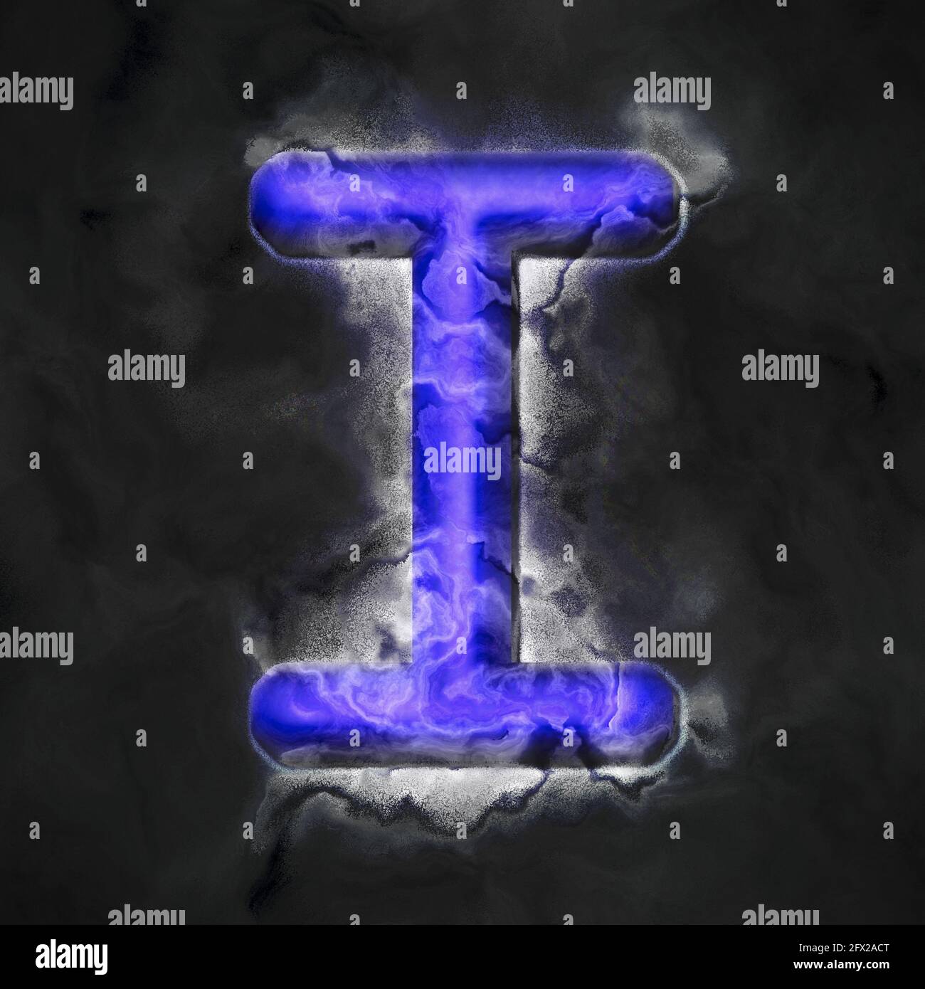 Graphique carré avec le caractère majuscule i en marbré lettre ...