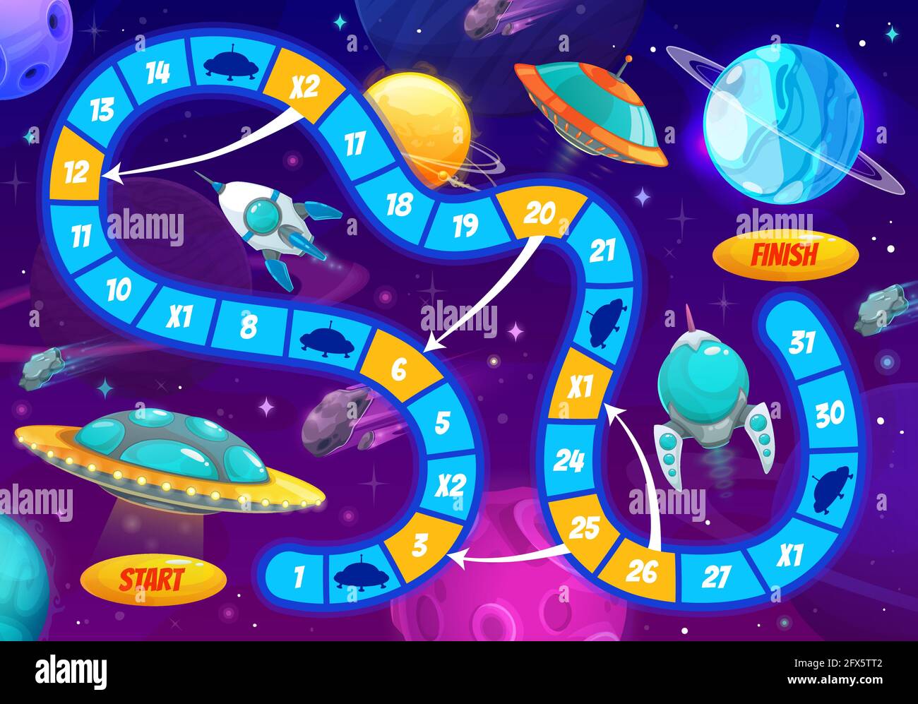 Jeu de plan de l'espace de dessin animé, découverte galaxie enfants ...