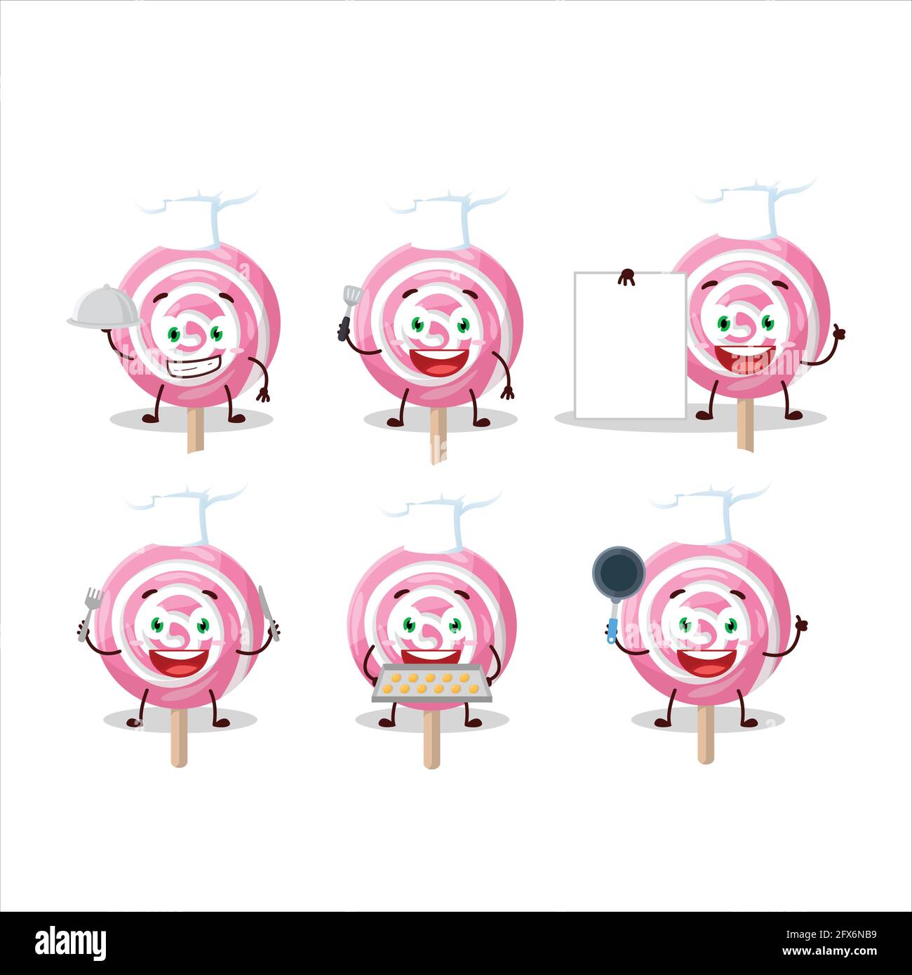 Personnage de dessin animé de la spirale de lipop avec diverses ...