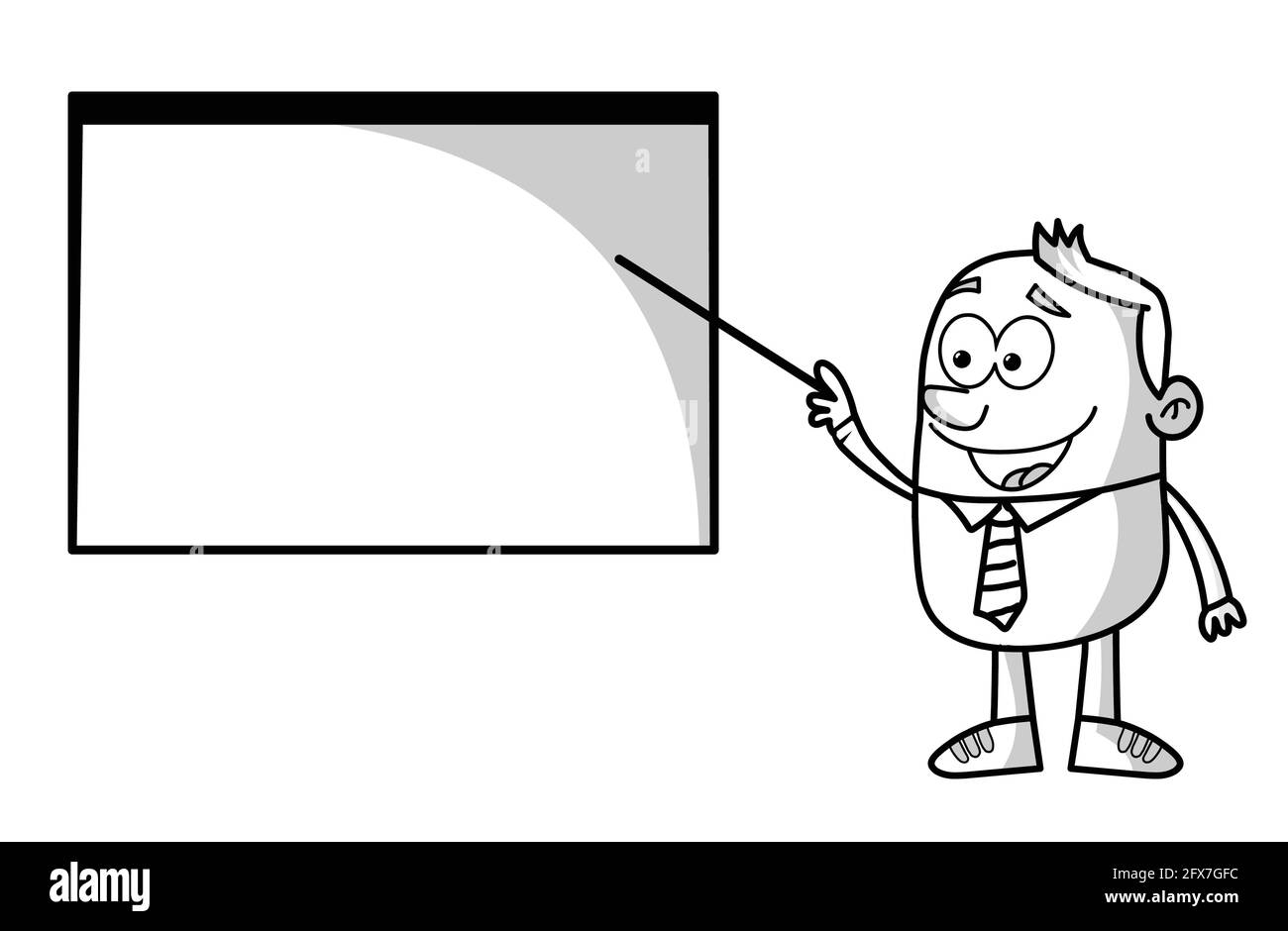 Business expert analyzer stick figure dessin animé illustration vecteur ...