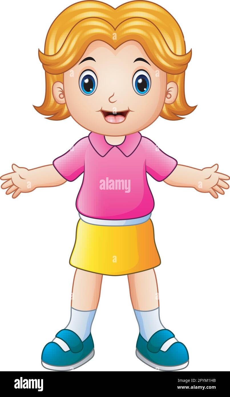 Blonde riant dessin Banque d'images vectorielles - Alamy