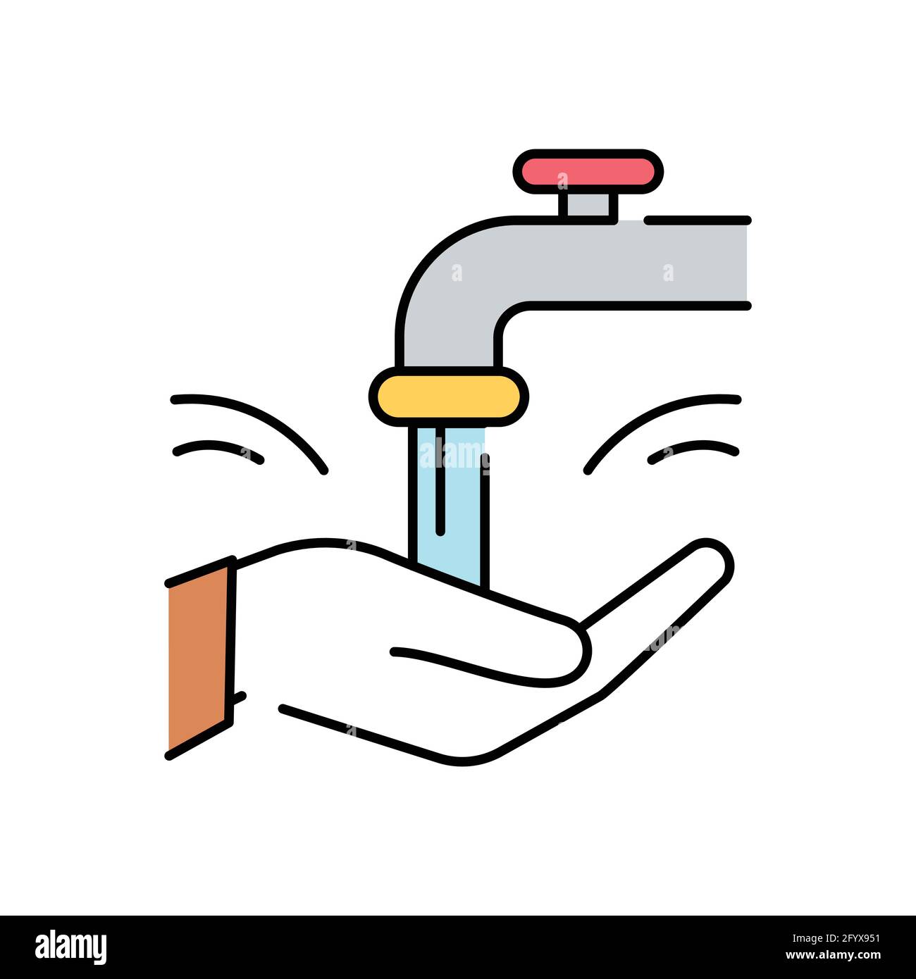 Icône de couleur eau propre et assainissement. Responsabilité sociale ...