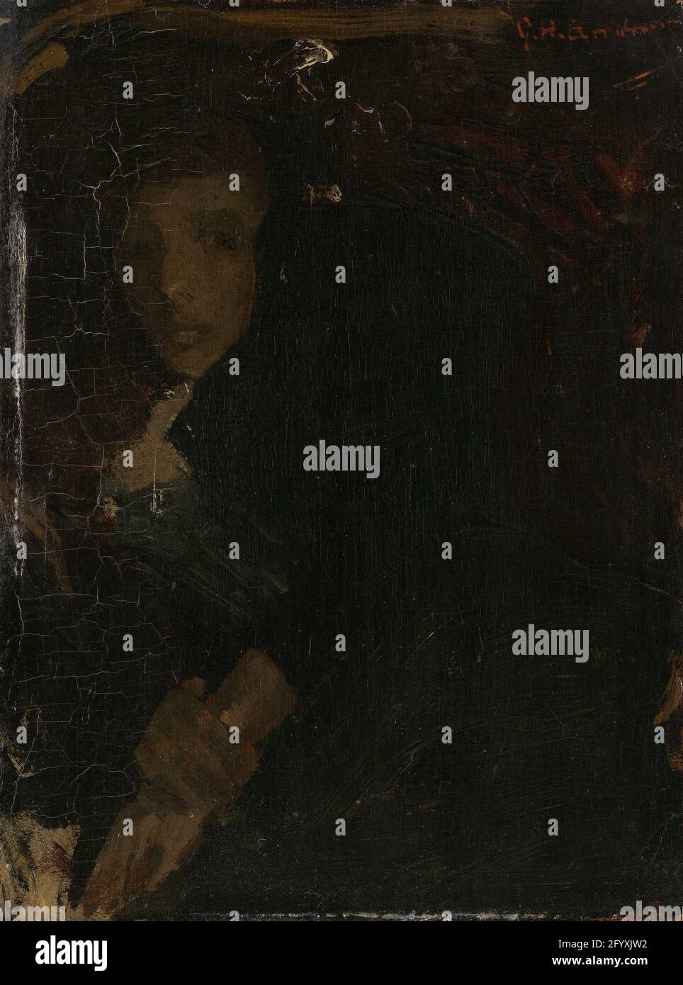 MCJ (Marie) Jordan (1866-1948), épouse de l'artiste. Portrait de Marie ...