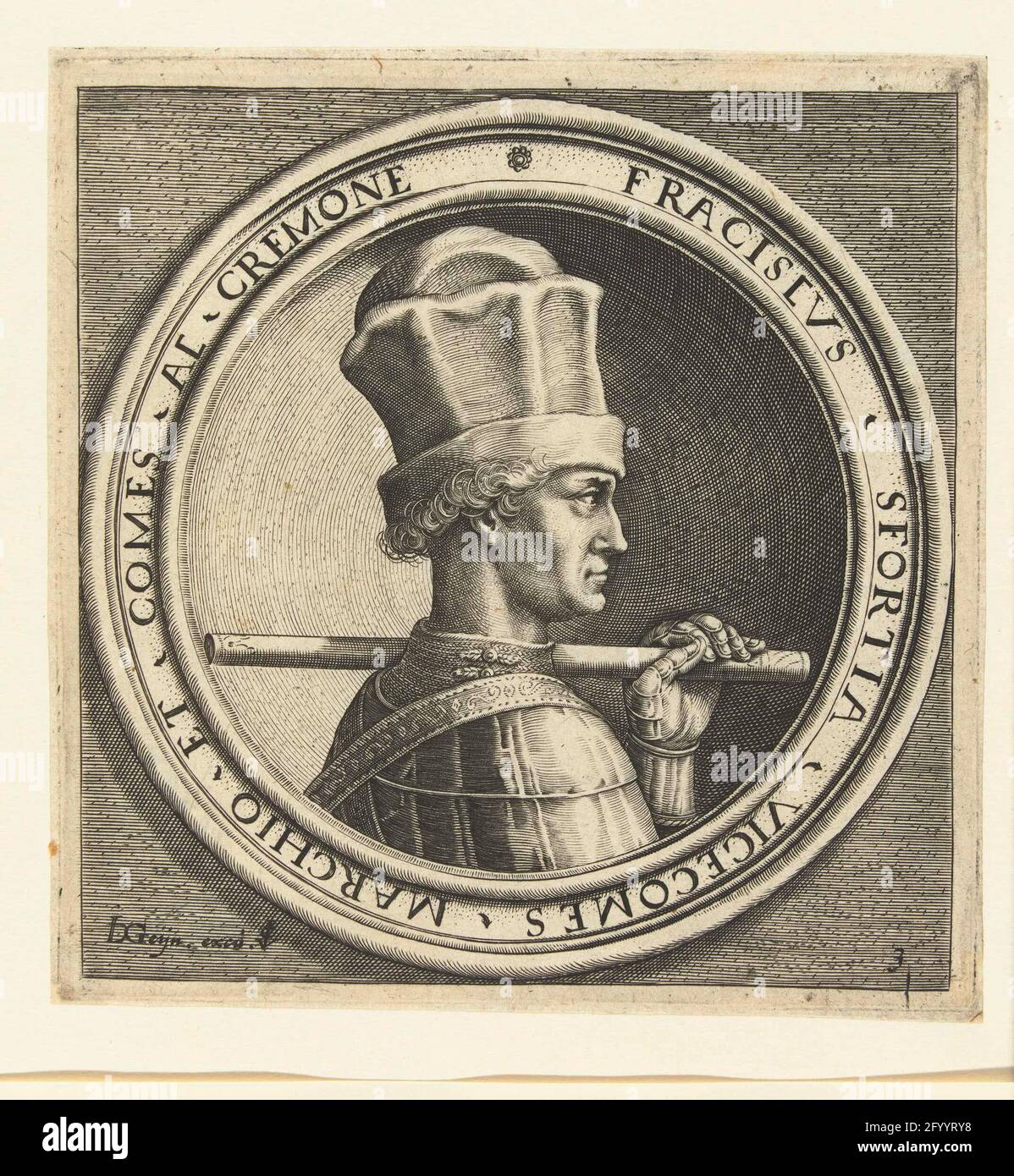 Portrait de Francesco Sforza; quatre portraits aux jetons italiens de ...