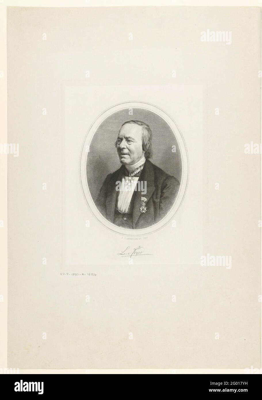 Portrait de Louis Royer. Buste du sculpteur Louis Royer dans ovale. Une ...