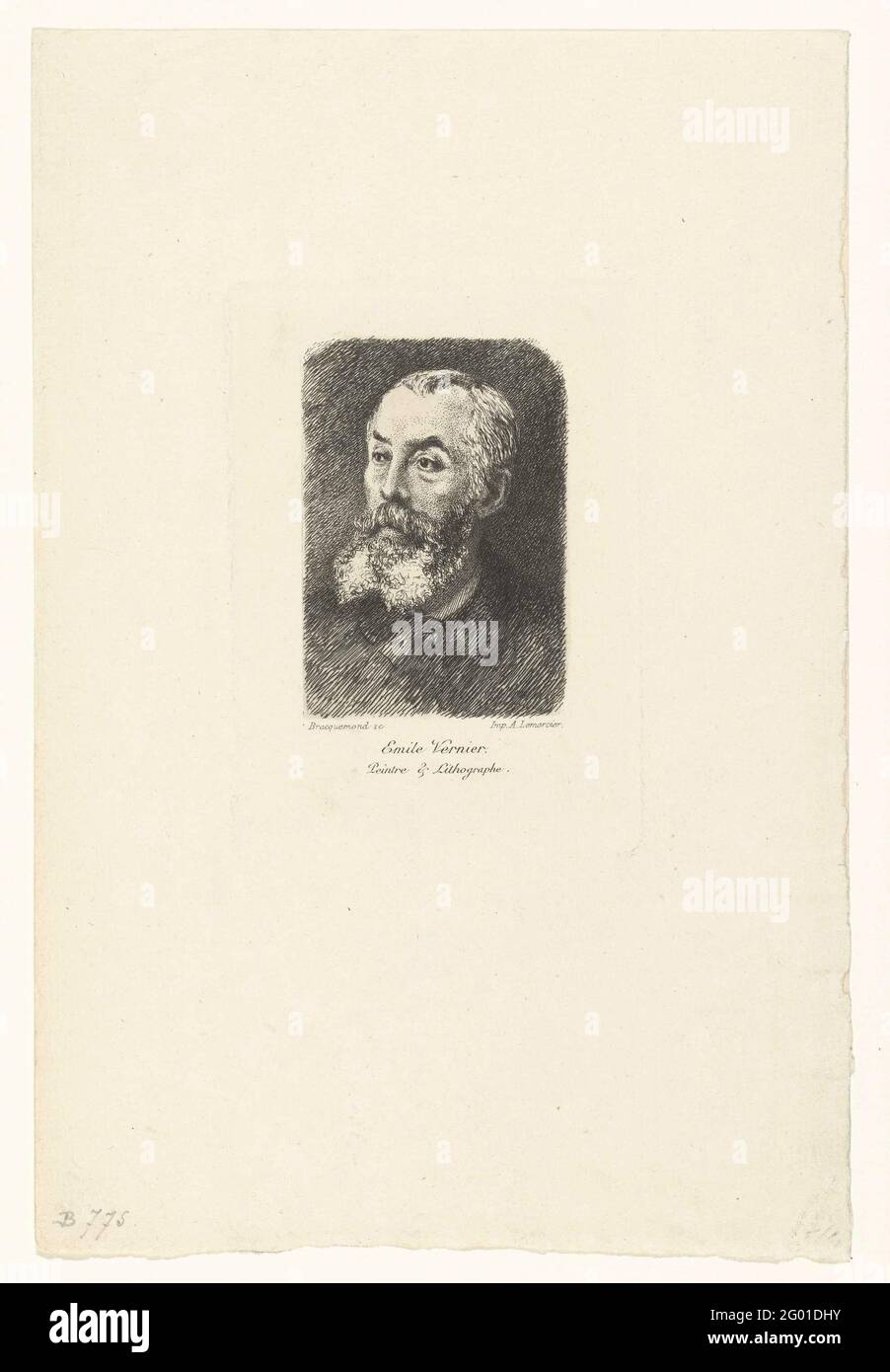 Portrait de l'artiste et lithographe Emile Vernier; Emile Vernier ...