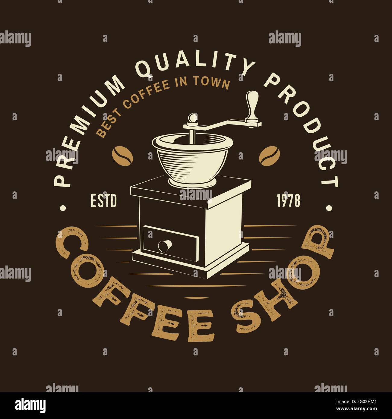 Logo de la boutique de café, modèle de badge. Vecteur . Motif ...