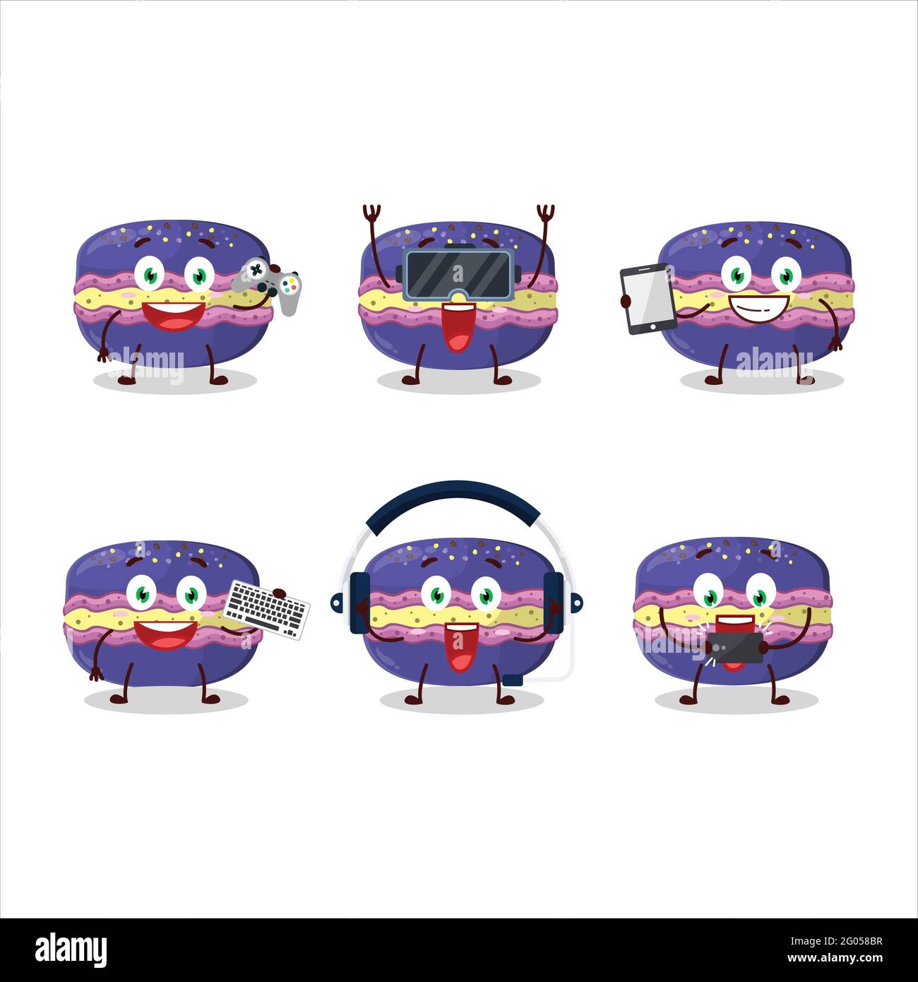 Le personnage de dessin animé de macaron de raisin joue à des jeux avec ...