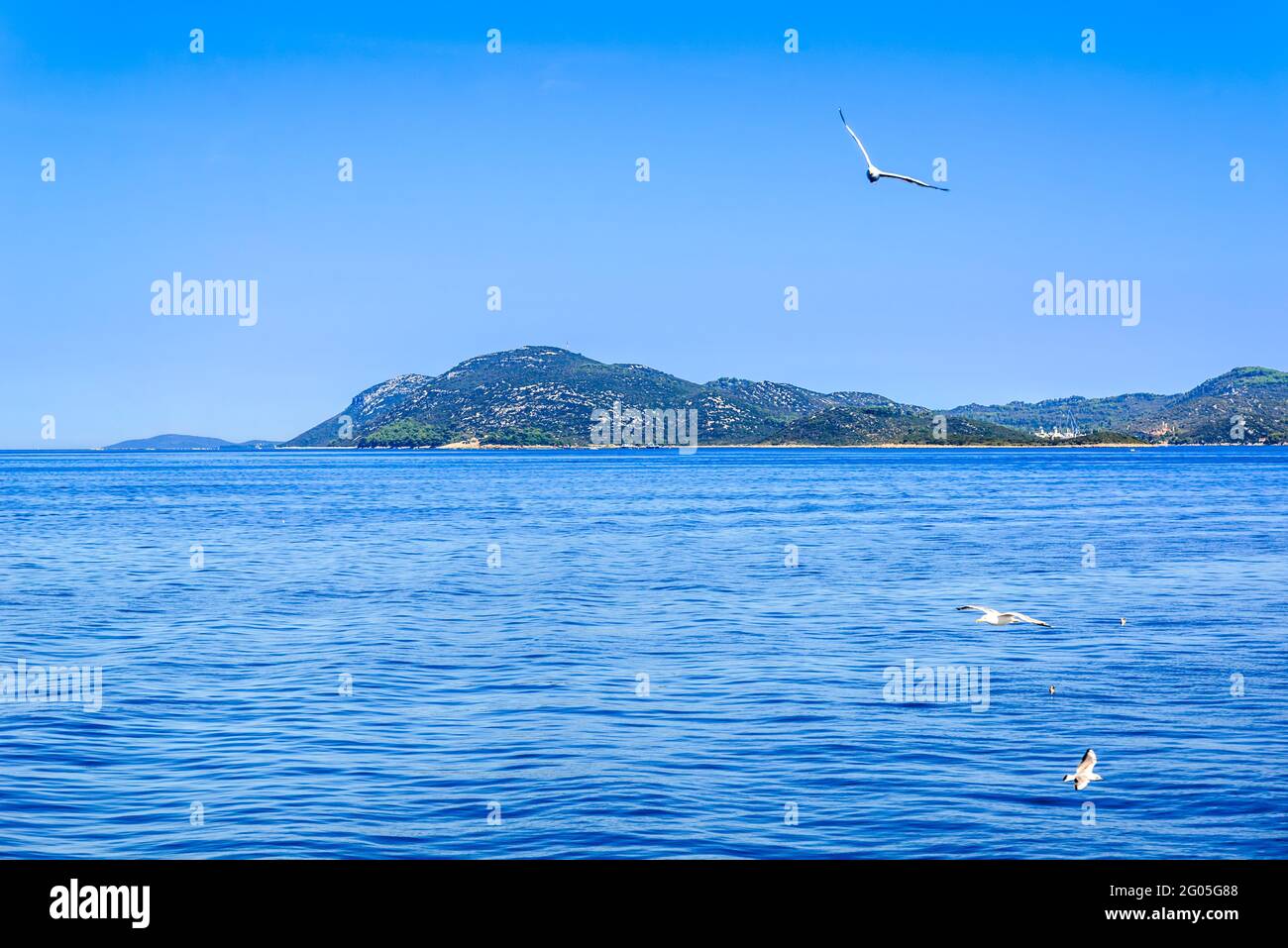 Mer Adriatique en Croatie, vue panoramique pendant la croisière dans la ...