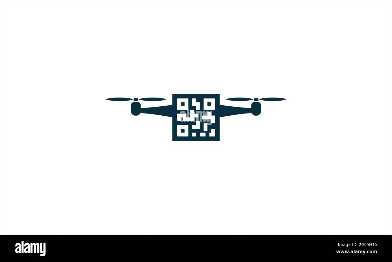 Icône de code-barres de la Drone aérienne logo design symbole d ...