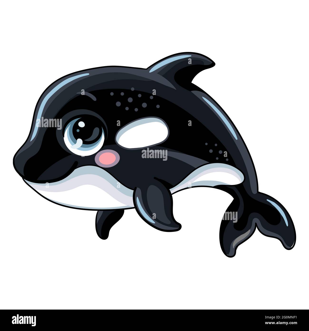 Drôle mignon orque heureux orque. Créatures marines. Personnage animal ...