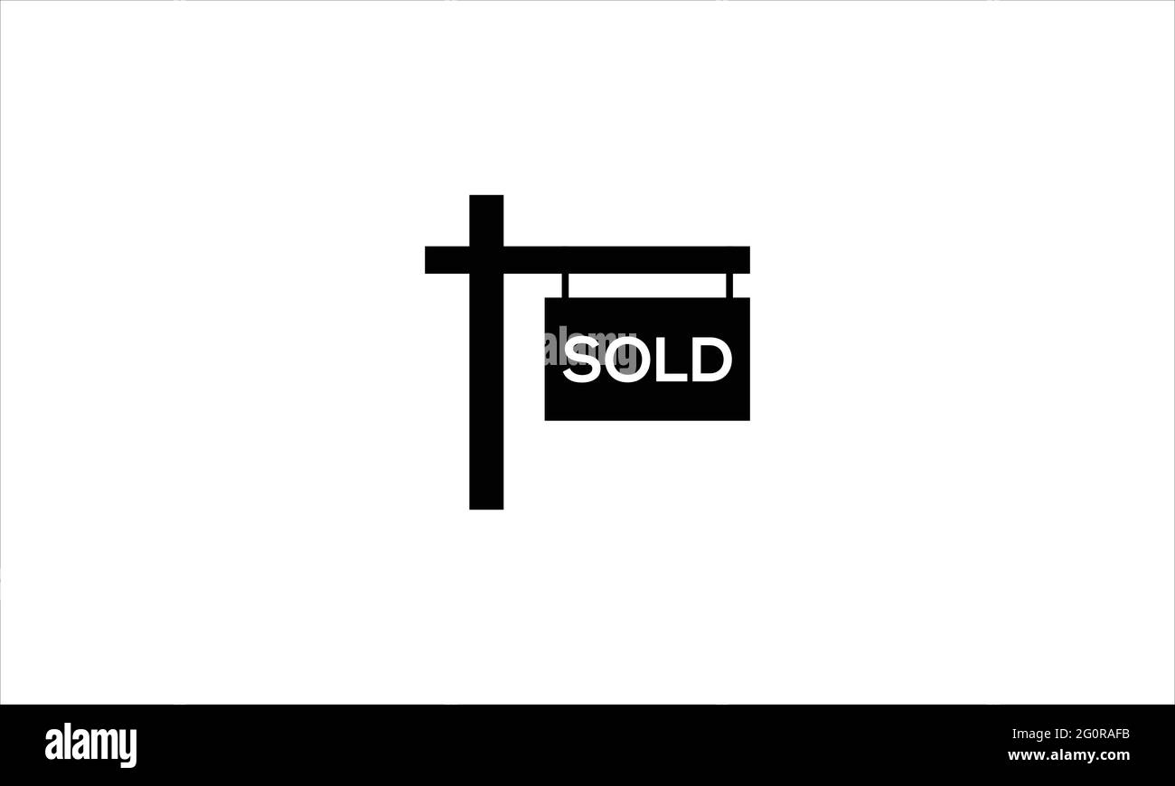 Icône vendue ou icône vectorielle vendue logo symbole immobilier modèle ...