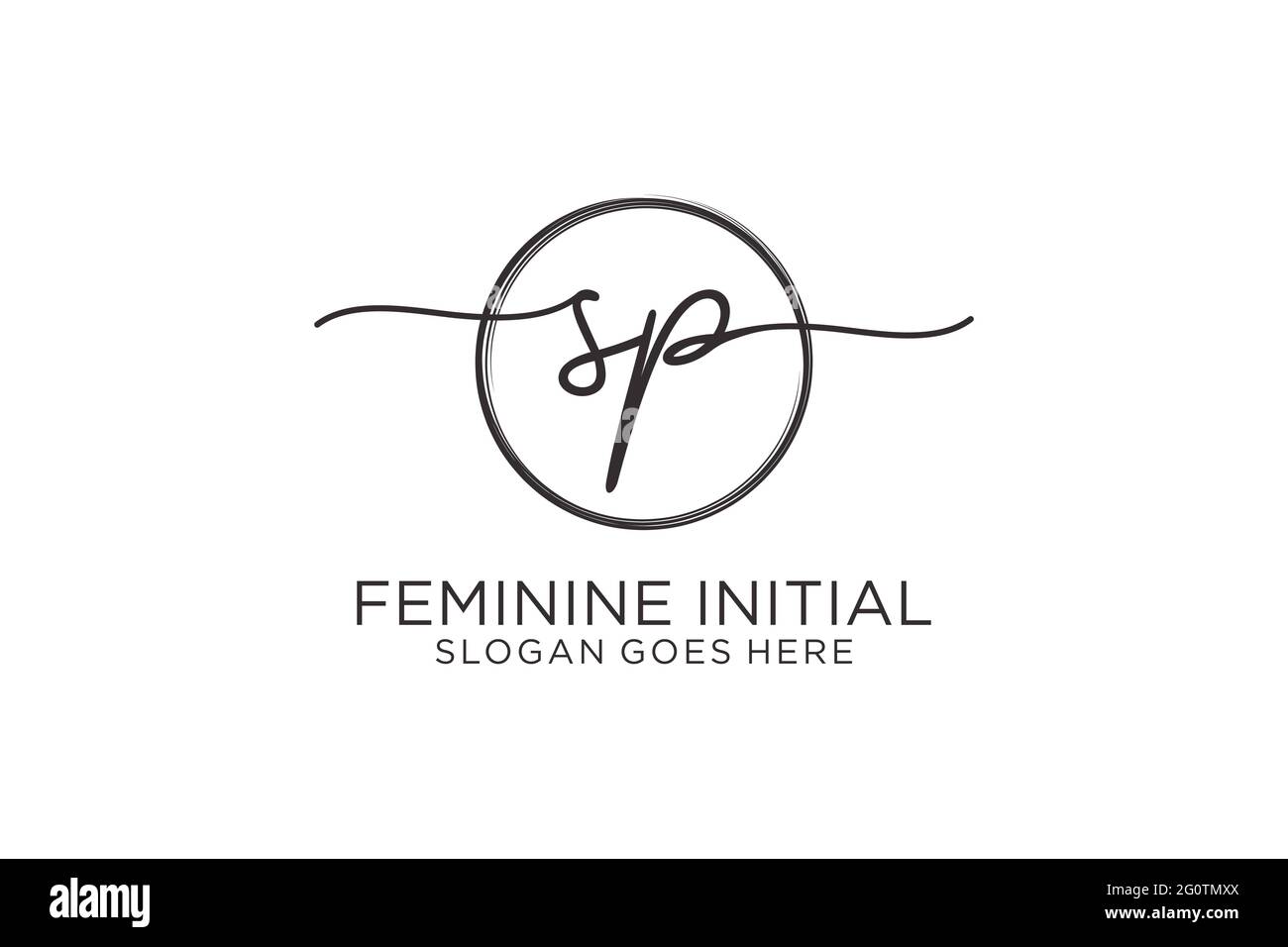 Logo d'écriture SP avec modèle circulaire logo vectoriel de signature ...