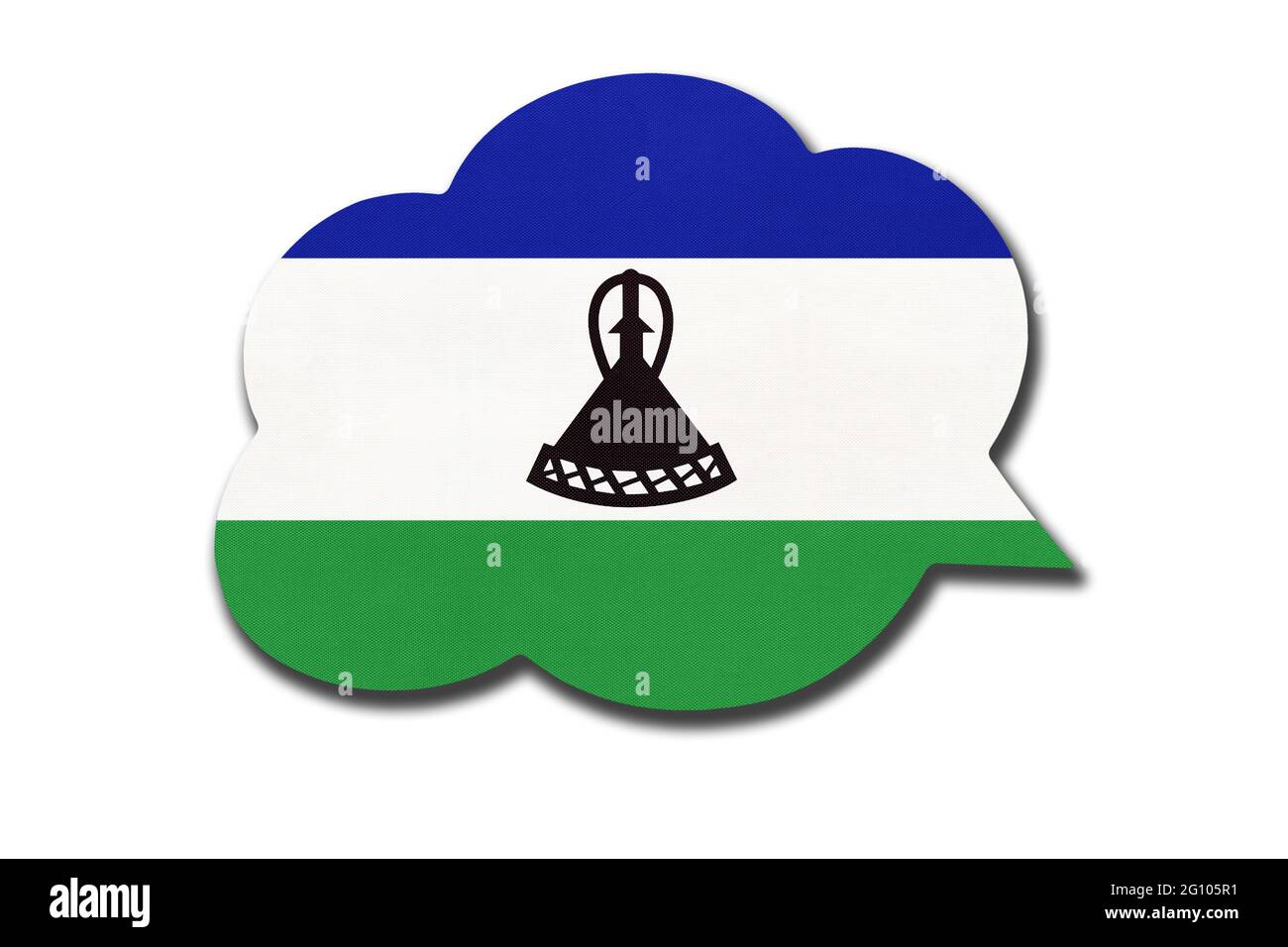 bulle de dialogue 3d avec drapeau national isolé sur fond blanc. Parlez ...