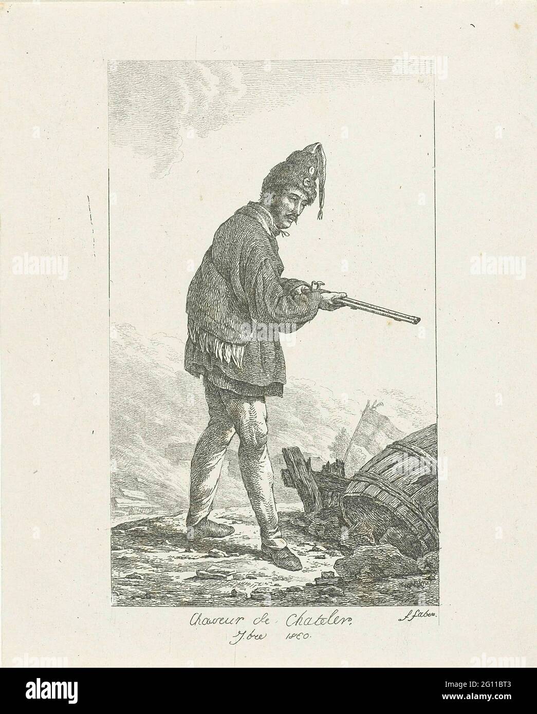 Soldat pendant la révolution belge; chasseur de Chasteler 7bre 1830. Un ...