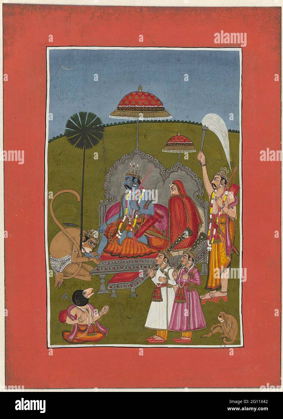Avatar Rama ; avatars Vishnu. Vishnu sous la forme de Rama voyageant ...
