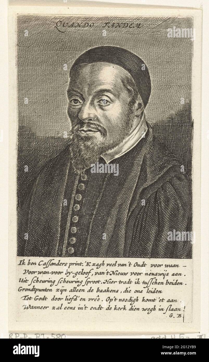 Portrait de Georg Cassander. Buste de Georg Cassander, avec devise ...