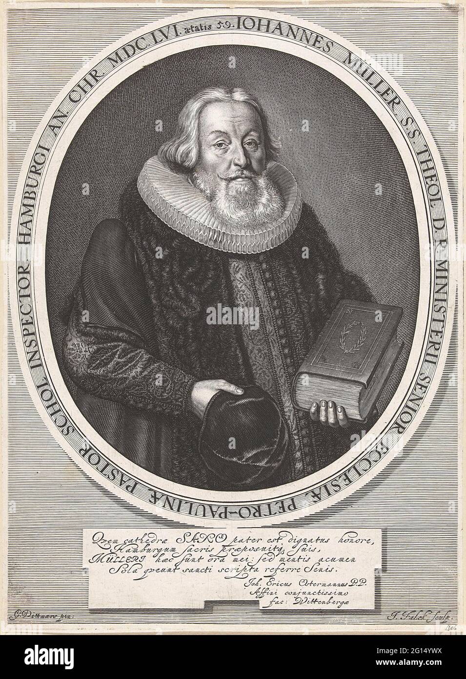 Portrait de Johannes Müller. Portrait du pasteur allemand et théologien ...