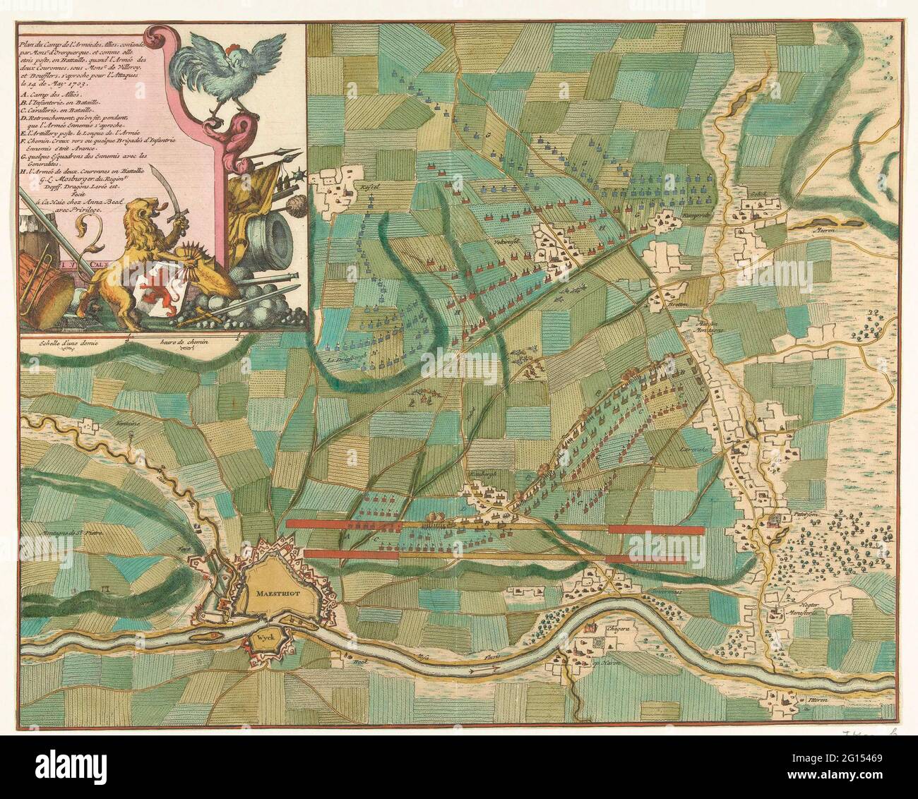 Plan du camp des alliés de Maastricht, 1703; Plan du Camp de l'Armée ...
