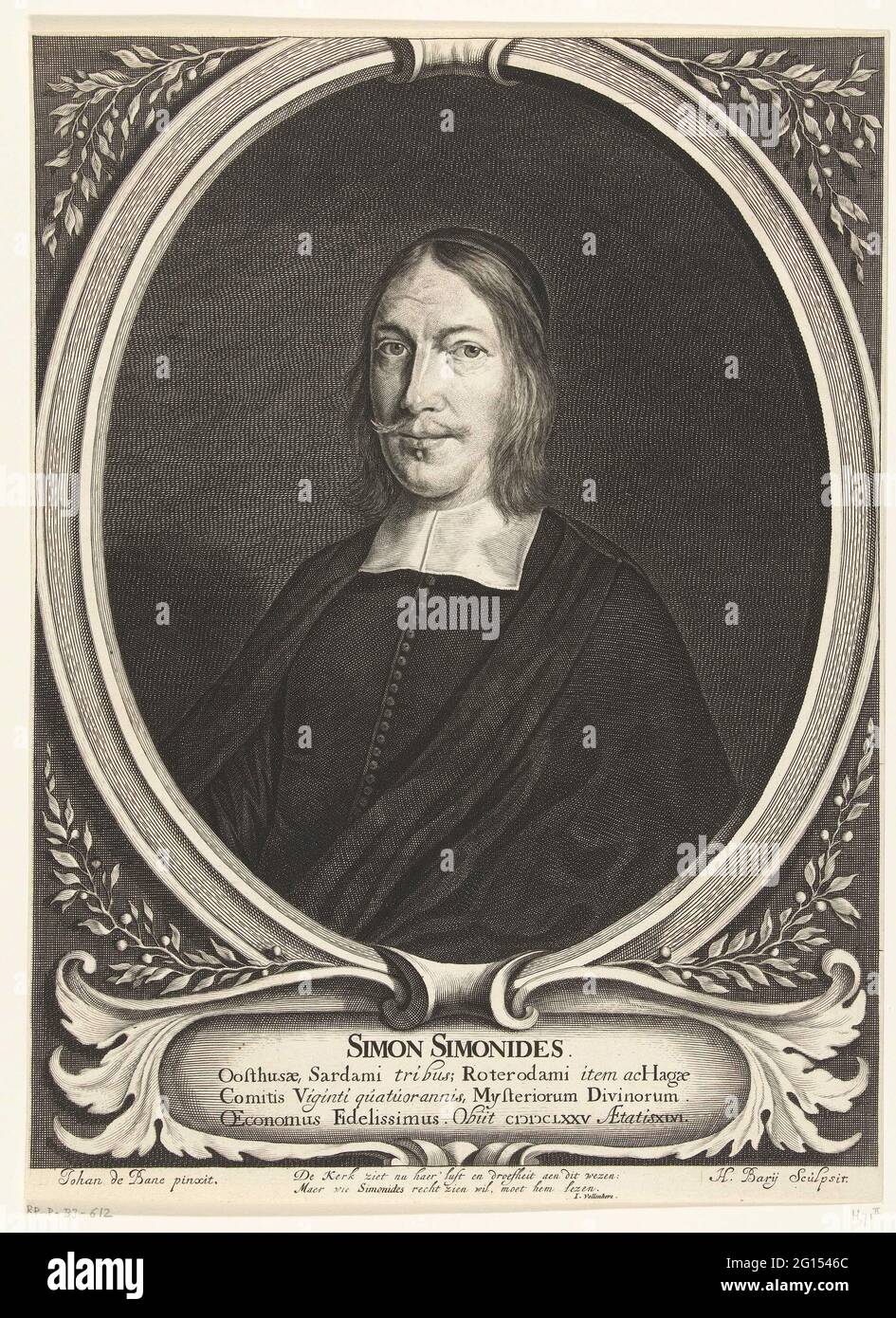 Portrait de Simon Simonides à l'âge de 46 ans. Portrait de Simon ...