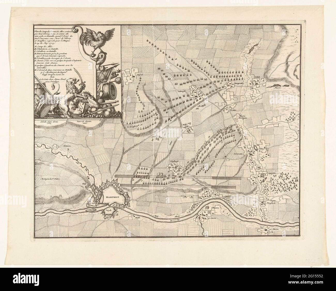 Plan du camp des alliés de Maastricht, 1703; Plan du Camp de l'Armée ...
