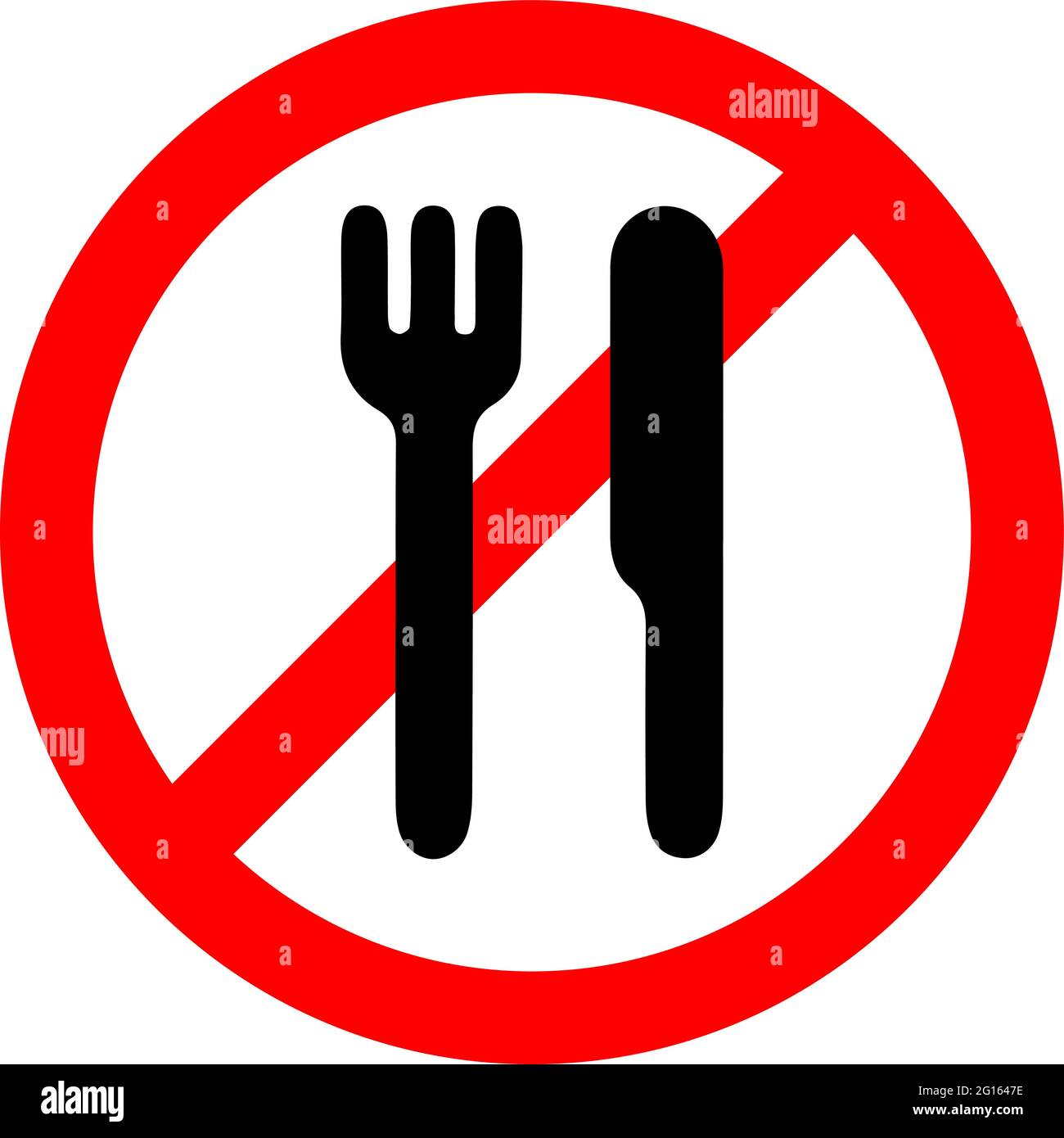 Nourriture non autorisée, ne pas manger, panneau interdit sur fond ...