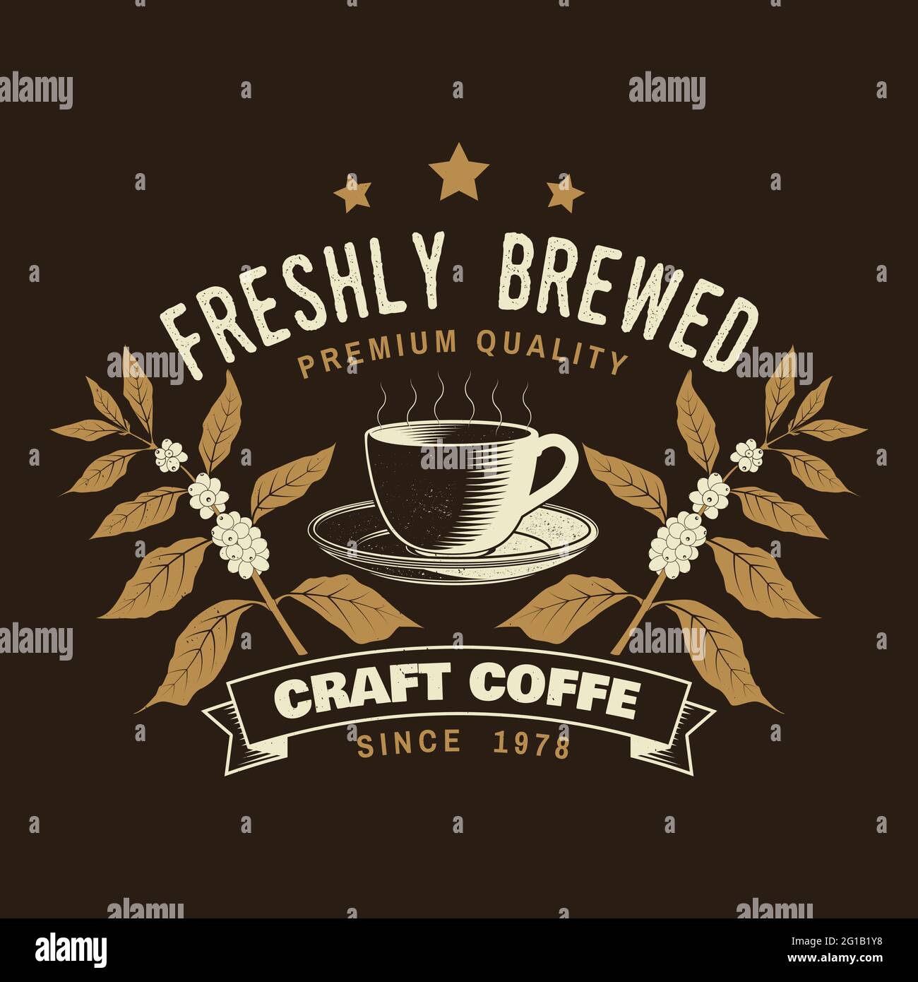 Logo de la boutique de café, modèle de badge. Vecteur . Motif ...