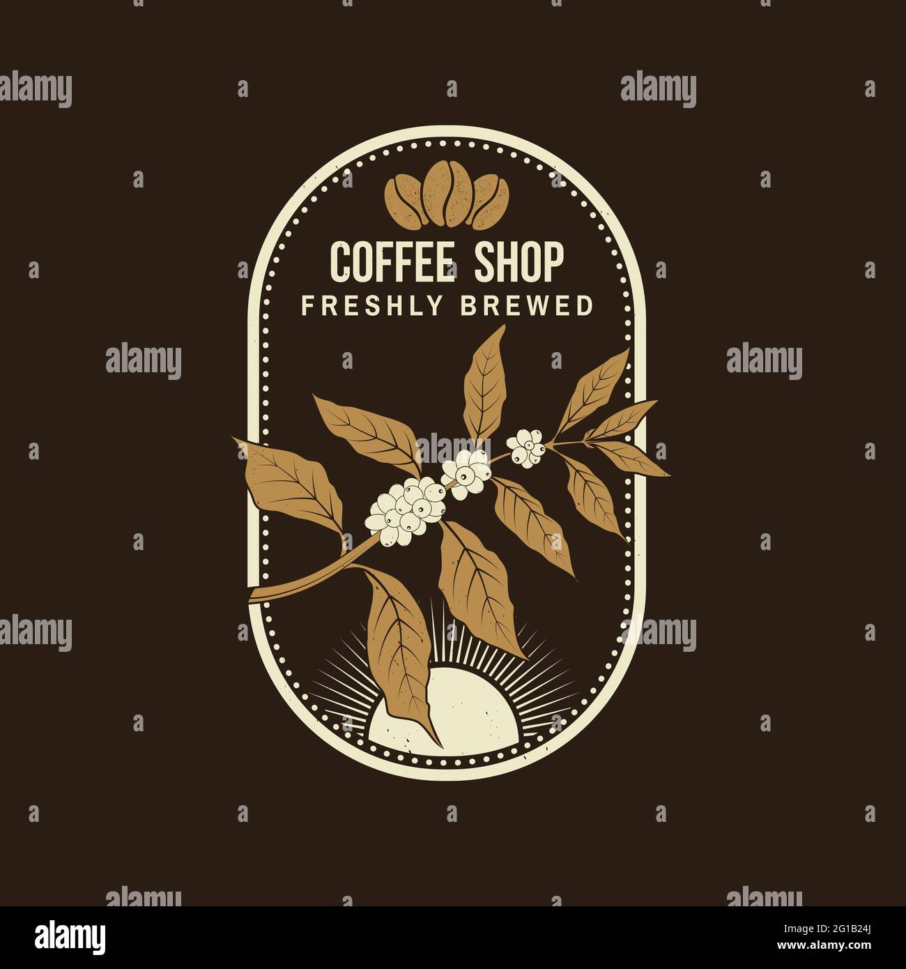 Logo de la boutique de café, modèle de badge. Vecteur . Motif ...