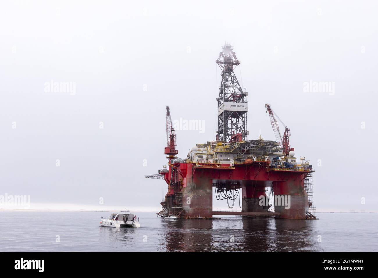 Namibie, baie de Walvis, l'éclipse de l'Ouest est une plate-forme de ...