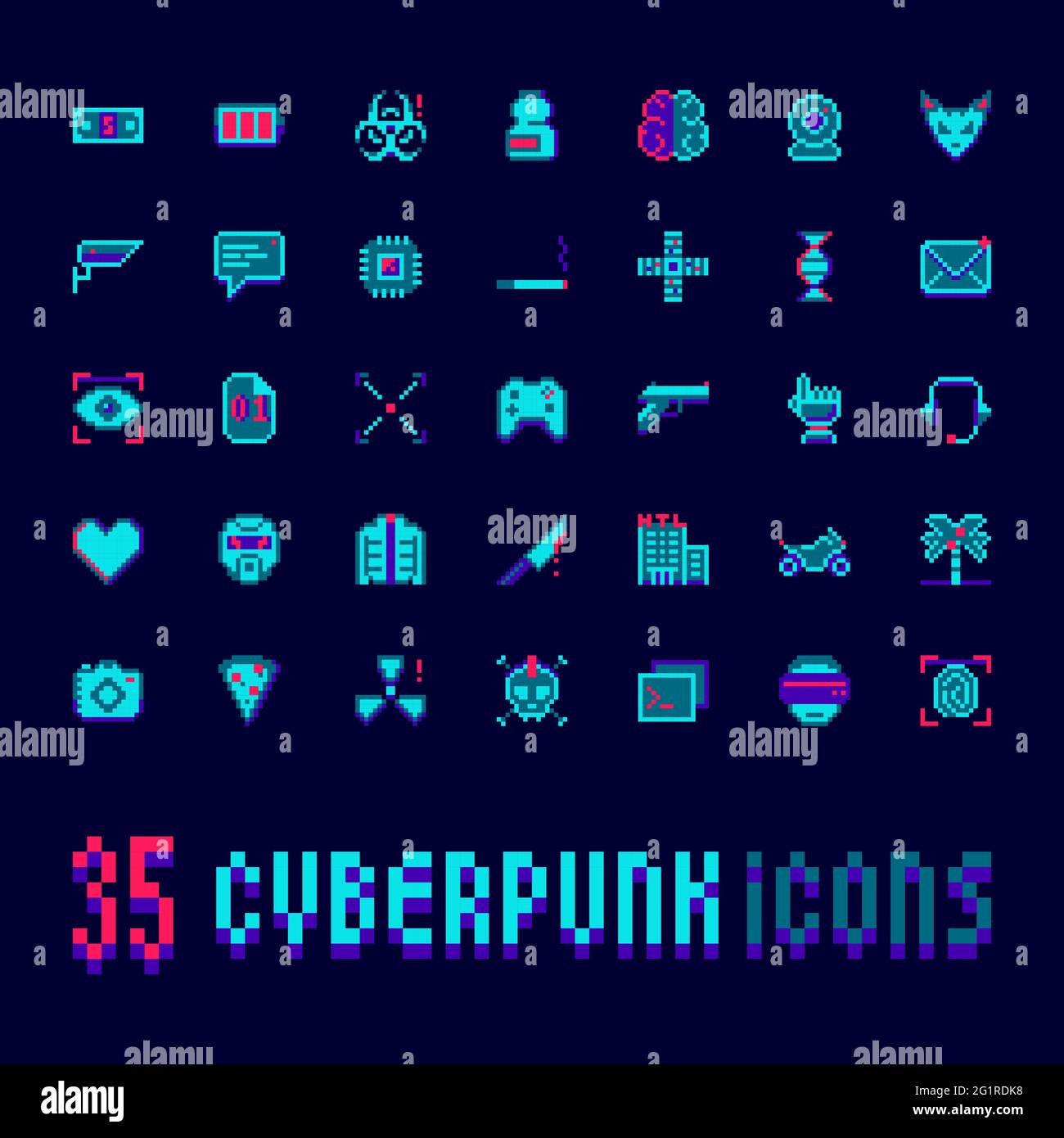 Cyberpunk icons Banque de photographies et d’images à haute résolution ...