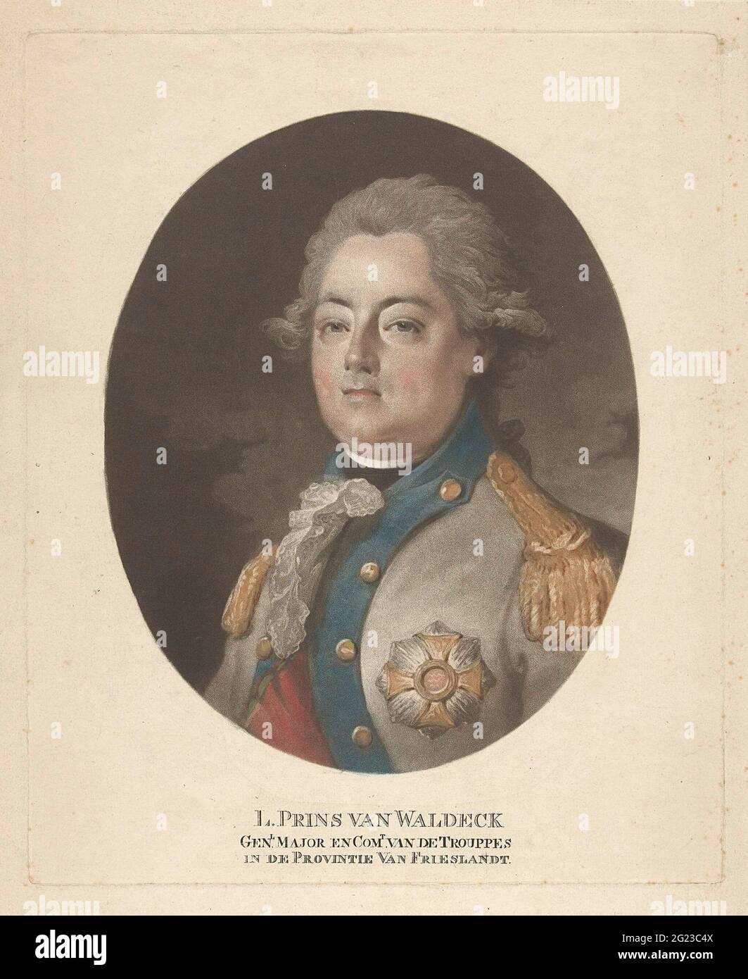 Portrait de Louis Prince de Waldeck. Buste à gauche de Lodewijk Prince ...