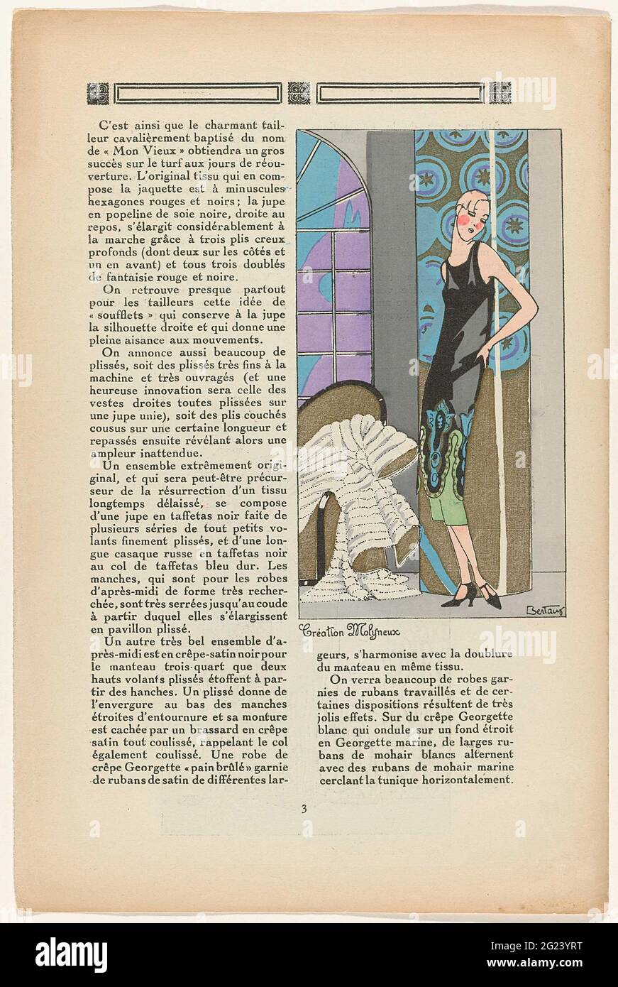 Paris, 1927: Création Molyneux (...). Deux pages (p. 3 et 4) avec deux ...