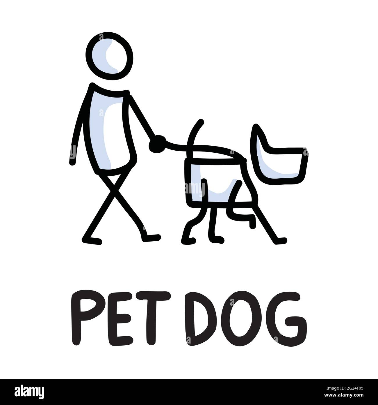 Icône représentant un chien et un propriétaire. Pictogramme chiot avec ...