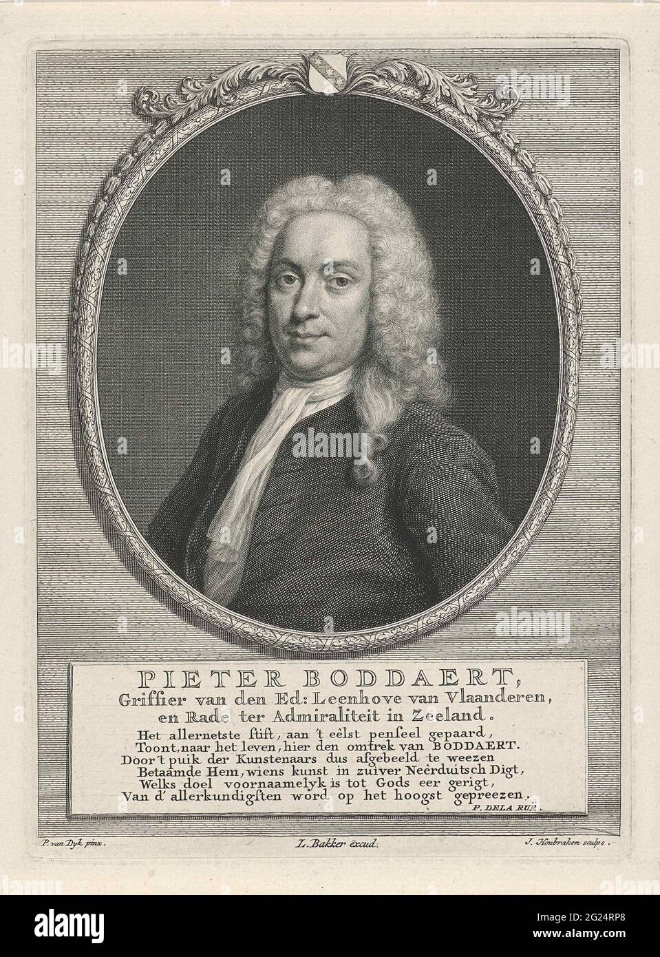 Portrait de Pieter Boddaert. Portrait de Pieter Boddaert, dans un ovale ...