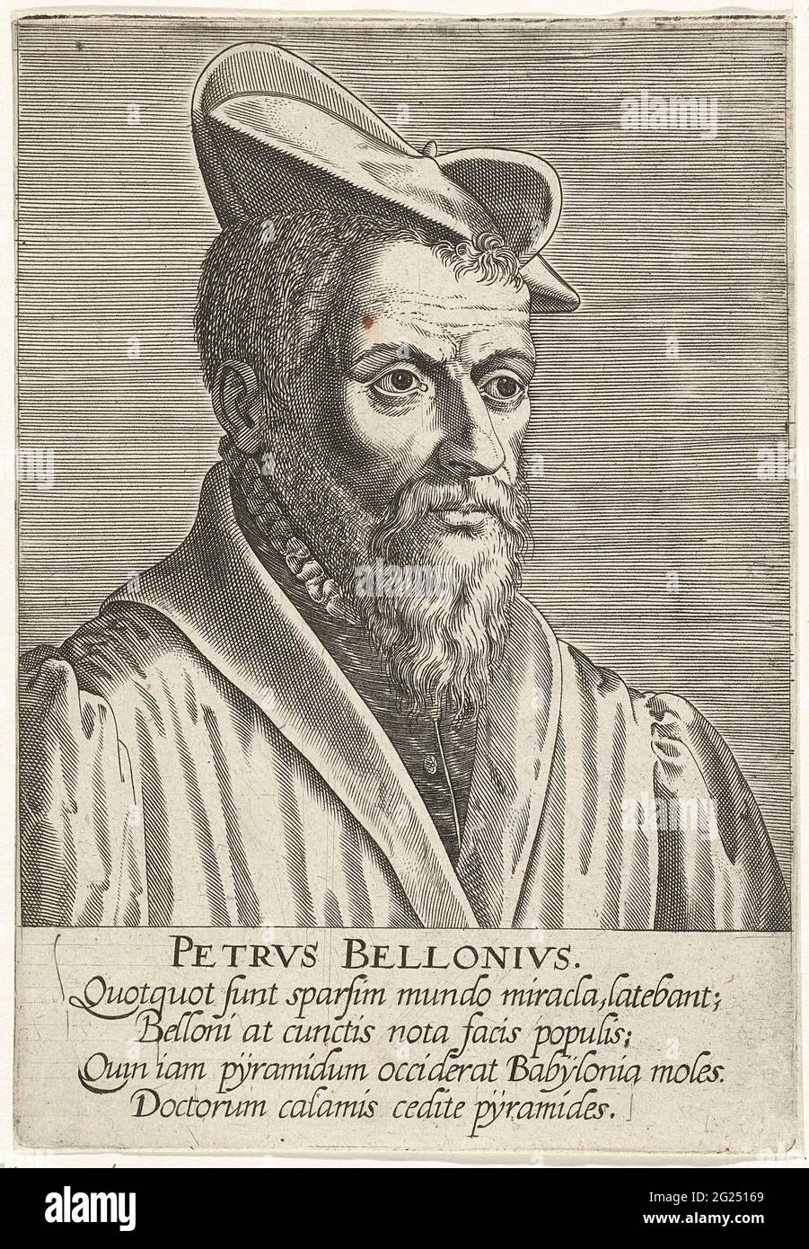 Portrait de Pierre Belon; Petrvs Bellonivs; Portraits de savants ...