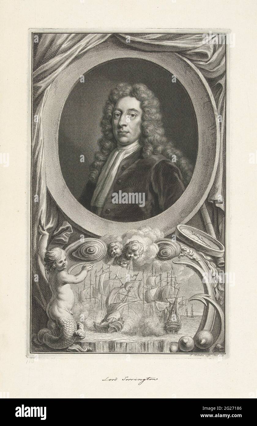 Portrait de George Byng. Portrait de l'officier de mer anglais George ...