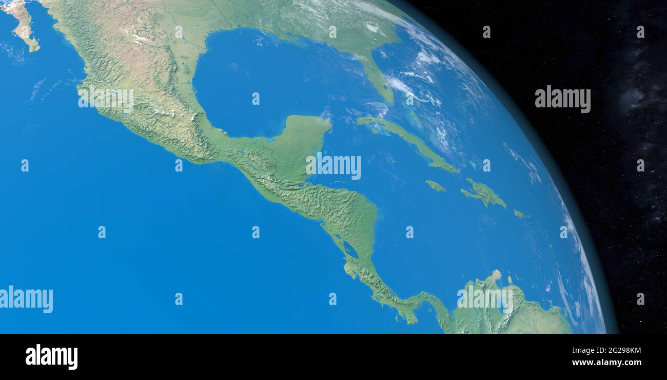 Isthme de Panama dans la planète Terre de l'espace Photo Stock - Alamy