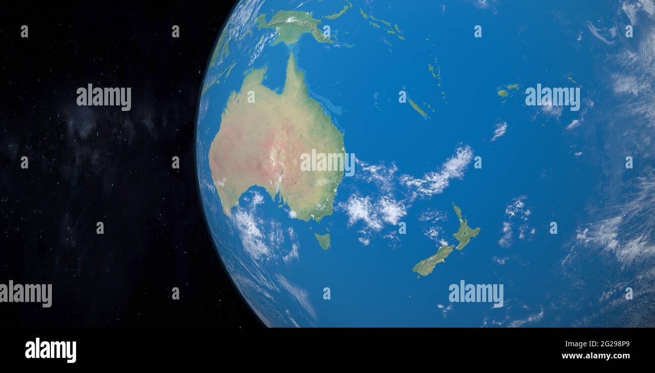 Polynésie, Micronésie et Mélanésie dans la planète Terre, vue de l ...